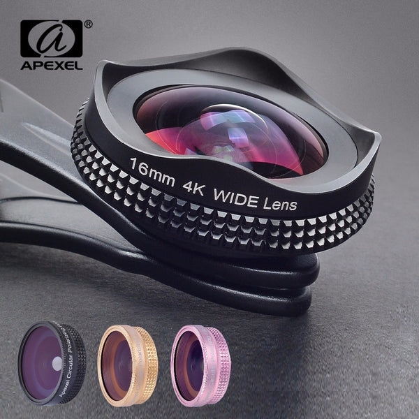 APEXEL Pro 16mm 4k Super Wide angle Lens with CPL Filter 2 in 1 HD Uni ...